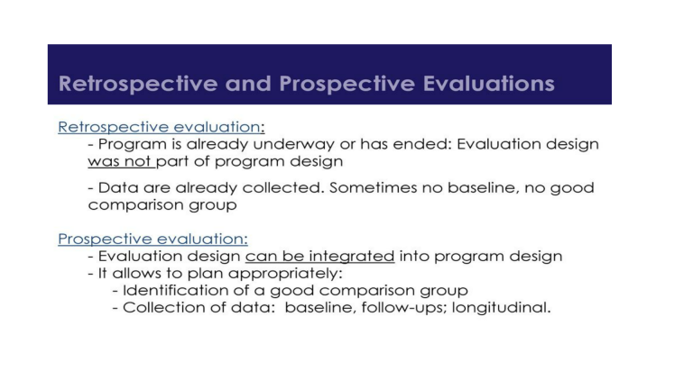 Retrospective Vs Prospective evaluation design › publichealthglobe.com
